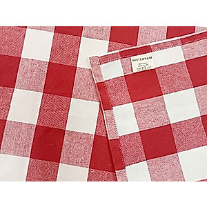 WHITEWRAP Bib Apron with 2 pockets | 2-Pack | 35”x28” with Adjustable Neck | Red and White Checked | Unisex Apron Long Ties | Commercial Apron for Cooking, Chef and Restaurant| Kitchen BBQ Painting