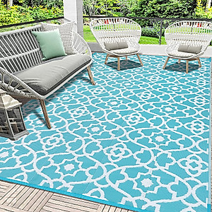 HEBE Outdoor Rug 5'x8' for Patios Waterproof Clearance Reversible Patio Mat Plastic Straw Rug RV Camping Mat Outside Area Rug Carpet for Camping RV,Porch,Deck,Balcony,Camper,Backyard