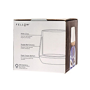 Fellow Big Jo' Double Wall Ceramic Coffee Mug - Refined and Sophisticated, Matte Black, Single 12 oz Cup