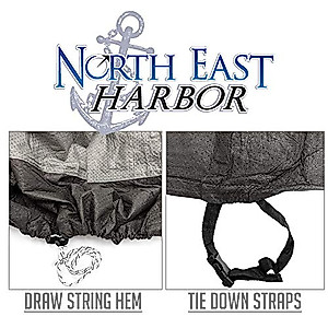 NEH Outdoor Patio Chiminea Cover - 25" Diameter x 65" Height - Breathable Material, Sunray Protected, and Weather Resistant Storage Cover, Gray with Black Hem