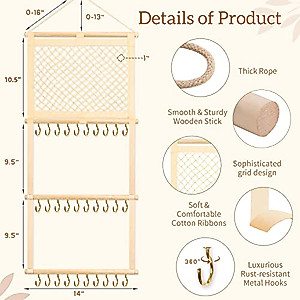 MOFASVIGI Headband Holder Hair Bows Organizer for Girls, Hanging Hair Clips Organizer Hair Accessories Display Sunglasses Holder Organizer Storage for Wall, Door, Closet