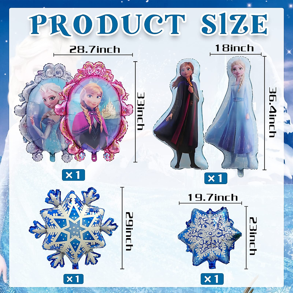 20Pcs Frozen Party Balloons Frozen Themed Birthday Party Foil Balloons Latex Balloons Frozen party Decoration