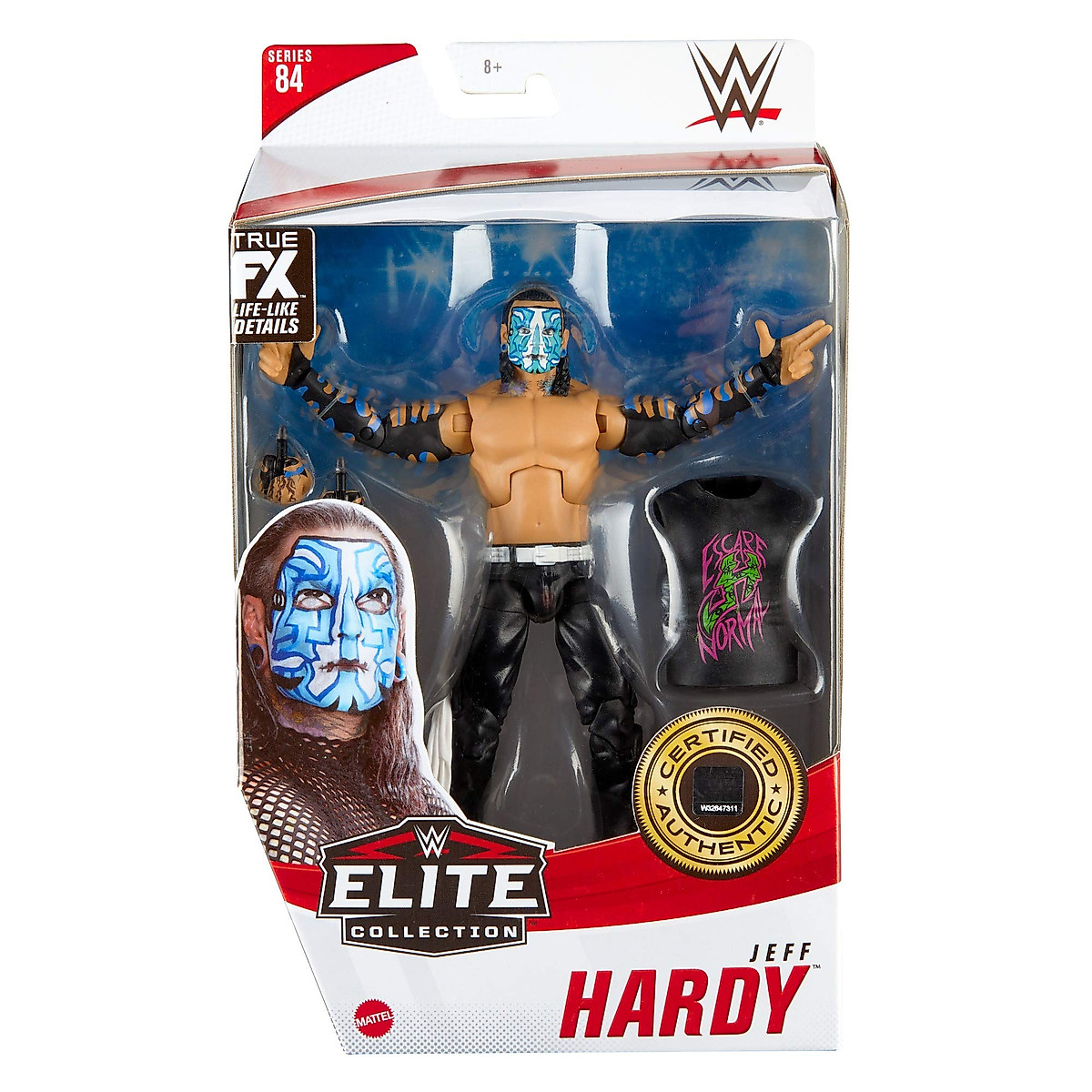 WWE Jeff Hardy Elite Collection Action Figure, 6-in Posable Collectible Gift for WWE Fans Ages 8 Years Old & Up [Colors May Vary]