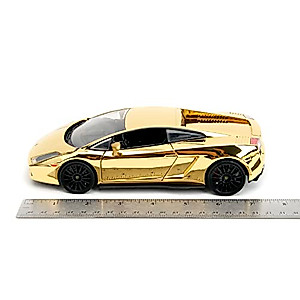 Fast & Furious 1:24 Lamborghini Gallardo Gold Chrome Die-Cast Car, Toys for Kids and Adults