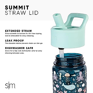 Simple Modern Marvel Kids Water Bottle Plastic BPA-Free Tritan Cup with Leak Proof Straw Lid | Reusable and Durable for Toddlers, Boys | Summit Collection | 12oz, Spidey Kid