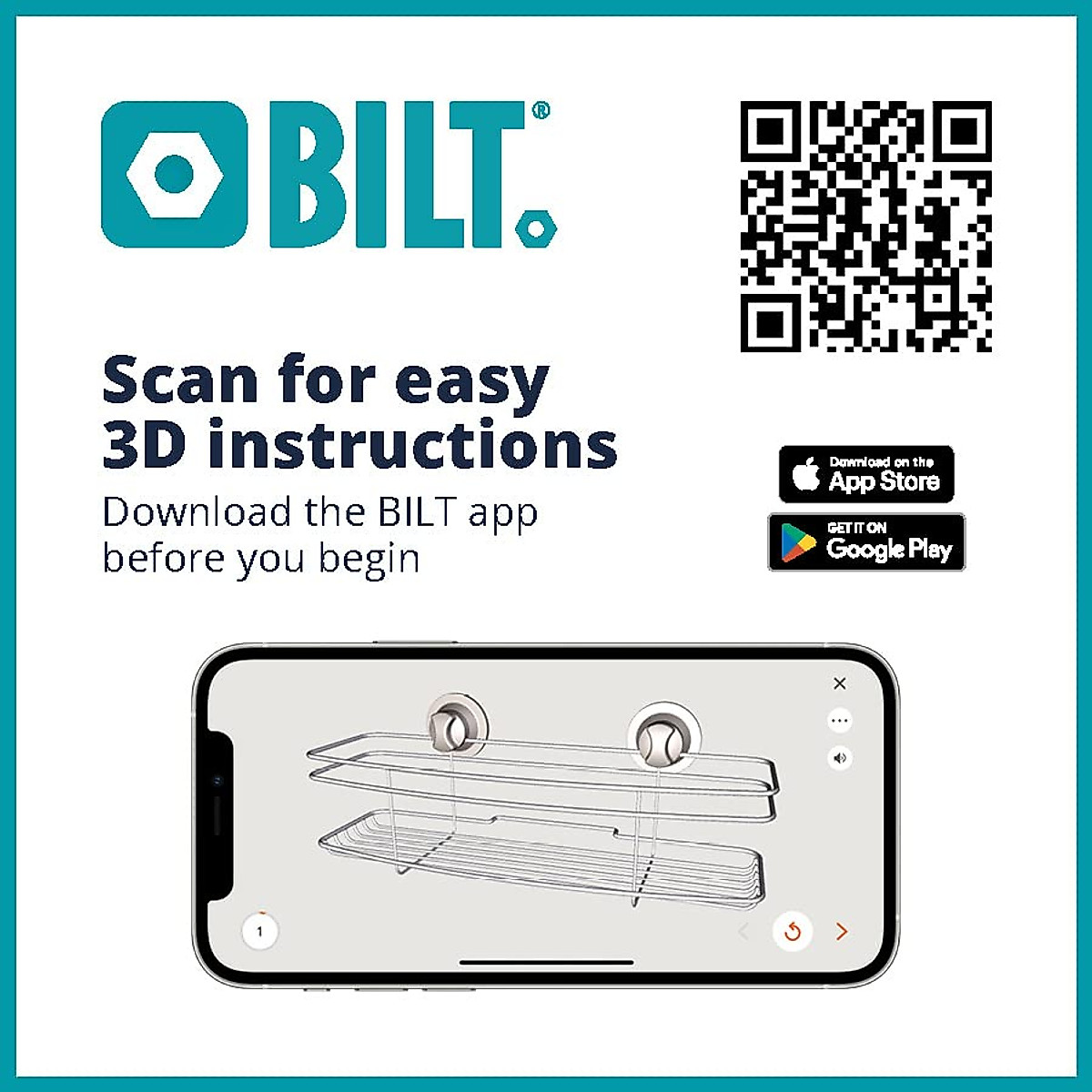 Zenna Home Power Grip Pro Rustproof Multi-Surface Dual Mount Corner Shower Basket, Stainless Steel