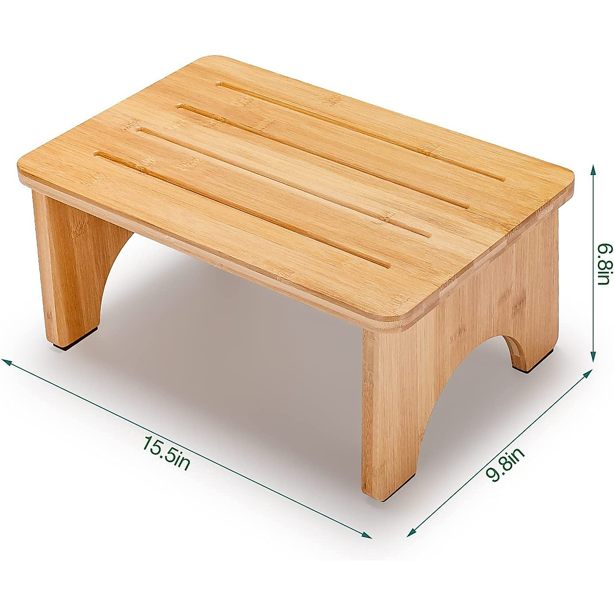 P&BEXC Step Stool Bamboo Step Stool for Adults and Kids,Portable Bedside Step Stool with Solid Wood, Support up to 300lbs,Skid Proof Step Stool for High Bed/Kitchen/Bathroom (Easy to Assemble)