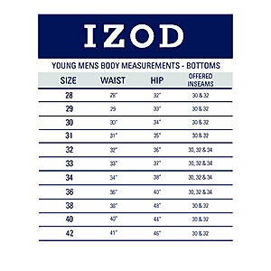 IZOD Young Men's Athletic Performance Shorts, Navy Blue, 34