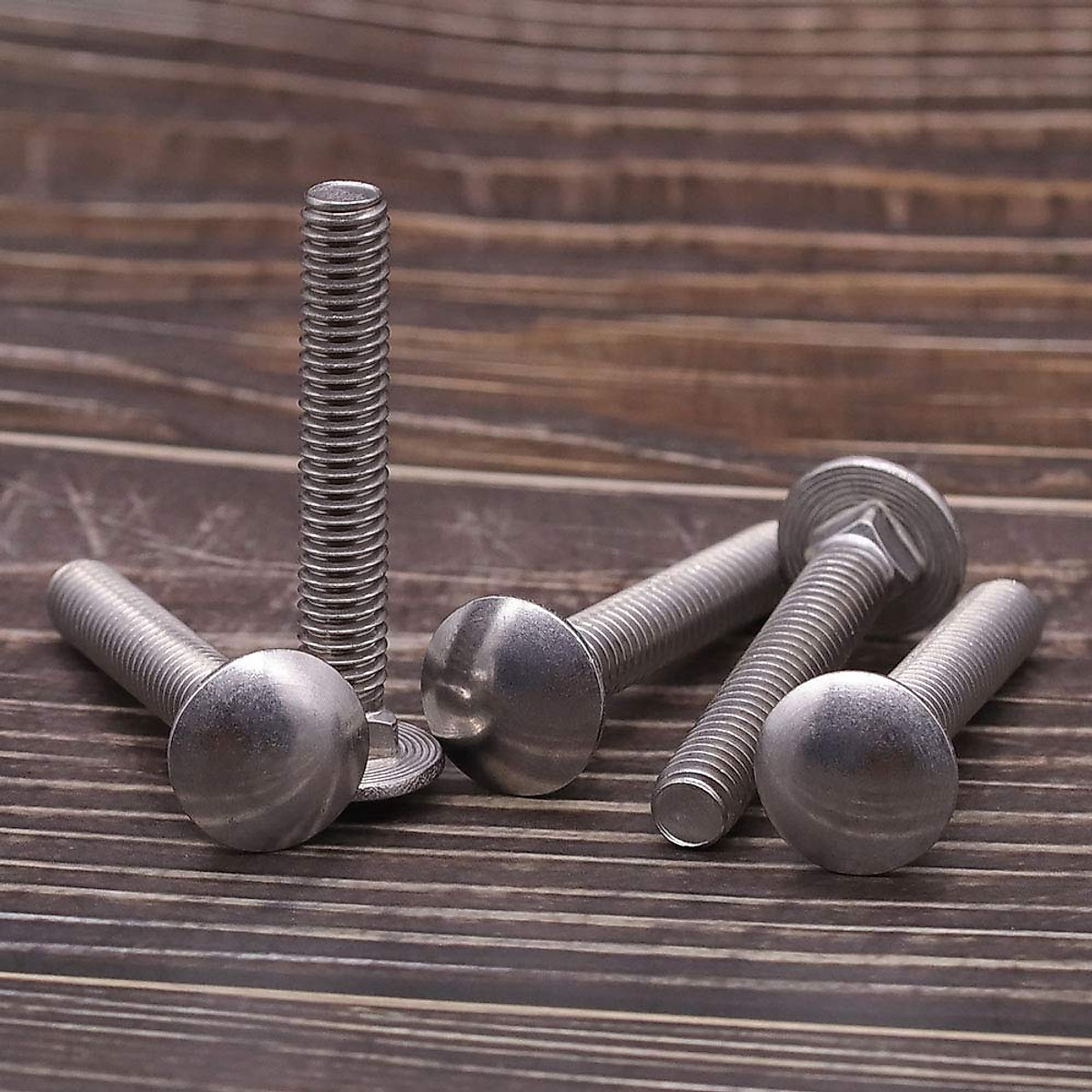 1/4-20 x 1-1/4" Carriage Bolts, 304 (18/8) Stainless Steel Carriage Screws, Round Domed Head Square Neck, Grade A2-70, Full Thread, Coarse Thread UNC, 25 PCS