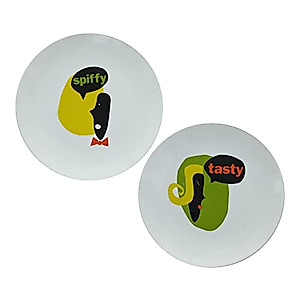 Crate & Barrel CB2 Set of 2 Spiffy & Tasty Appetizer Dessert Plates