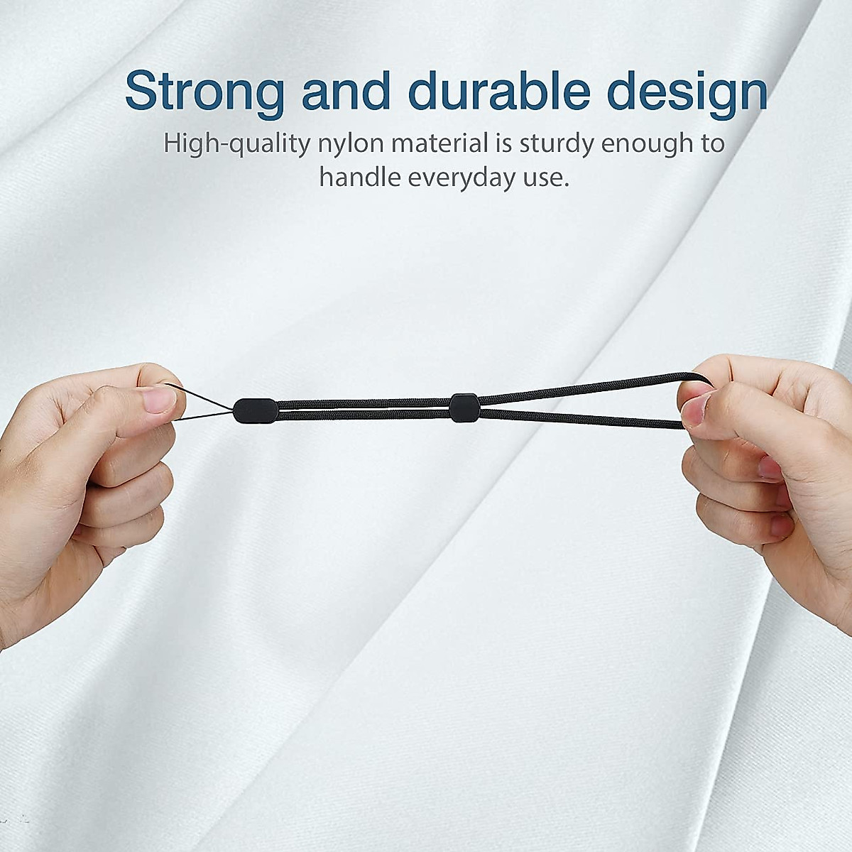 Hand Wrist Strap Lanyard, 6 Pack 9.5inch Adjustable Nylon Wristlet Straps Keychain String for Cell Phone Case Holder, AirPods Pro 2 2022, Camera, Key, GoPro, USB Drive, Ski Glove(Black)