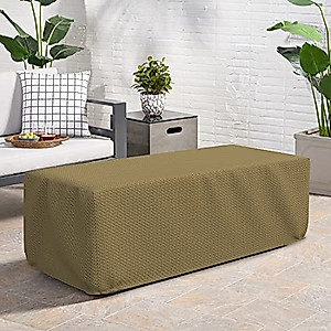 Covers & all Rectangle Fire Pit Cover with Elastic, 160 GSM Duro Pro UV Resistant Made of Breathable Non-Woven Fabric Ideal for Indoors/Outdoors (38" W X 28" D X 17" H, Brown)