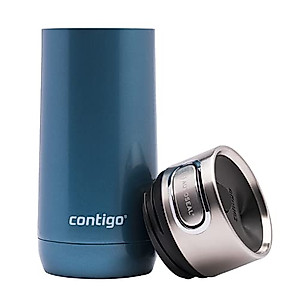Contigo Luxe Autoseal Travel Mug, Stainless Steel Thermal Mug, Vacuum Flask, Leakproof Tumbler, dishwasher safe, Coffee Mug with BPA Free Easy-Clean Lid, Cornflower, 360 ml