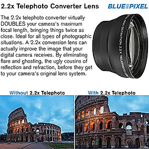 Camera EOS 2000D DSLR (Rebel T7) w/ 18-55mm Zoom Lens Kit + 64GB Memory, 420-800mm Super Zoom Lens, Wide Angle Lens, Telephoto Lens, 3PC Filter Kit, Photo Backpack, Tripod + More (34PC Bundle)