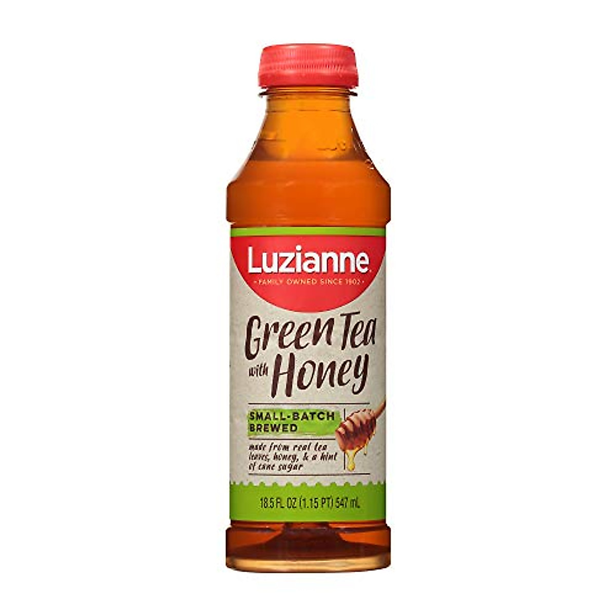 Luzianne Green Tea with Honey, 18.5 Fl Oz Bottle (Pack of 12)