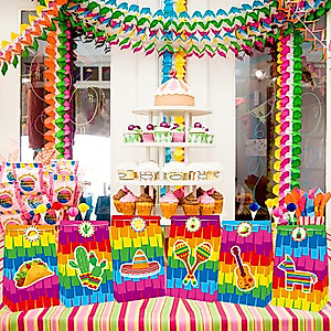 MOAXMOA Mexican Fiesta Candy Bags 24 PCS Party Favor Goodie Treat Bag Candy Treat Favors Bags Cinco De Mayo Themed Birthday Baby Shower With Cute Stickers
