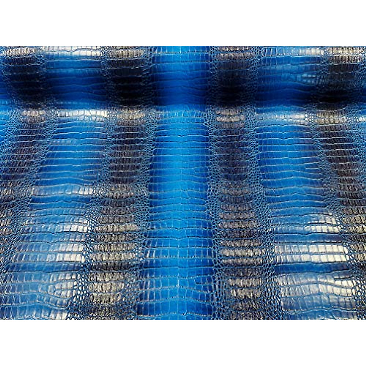 Backdrop King Inc, 53/54" Wide Gator Fake Leather Upholstery, 3-D Crocodile Skin Texture Faux Leather PVC Vinyl Fabric (1 Yard, Royal Blue)