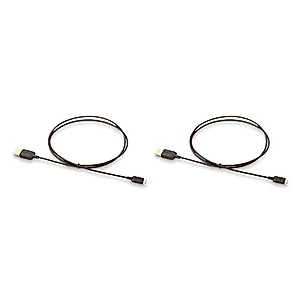 Amazon Basics 2-Pack USB-A to Micro USB Charging Cable, 480Mbps Transfer Speed with Gold-Plated Plugs, USB 2.0, 3 Foot, Black