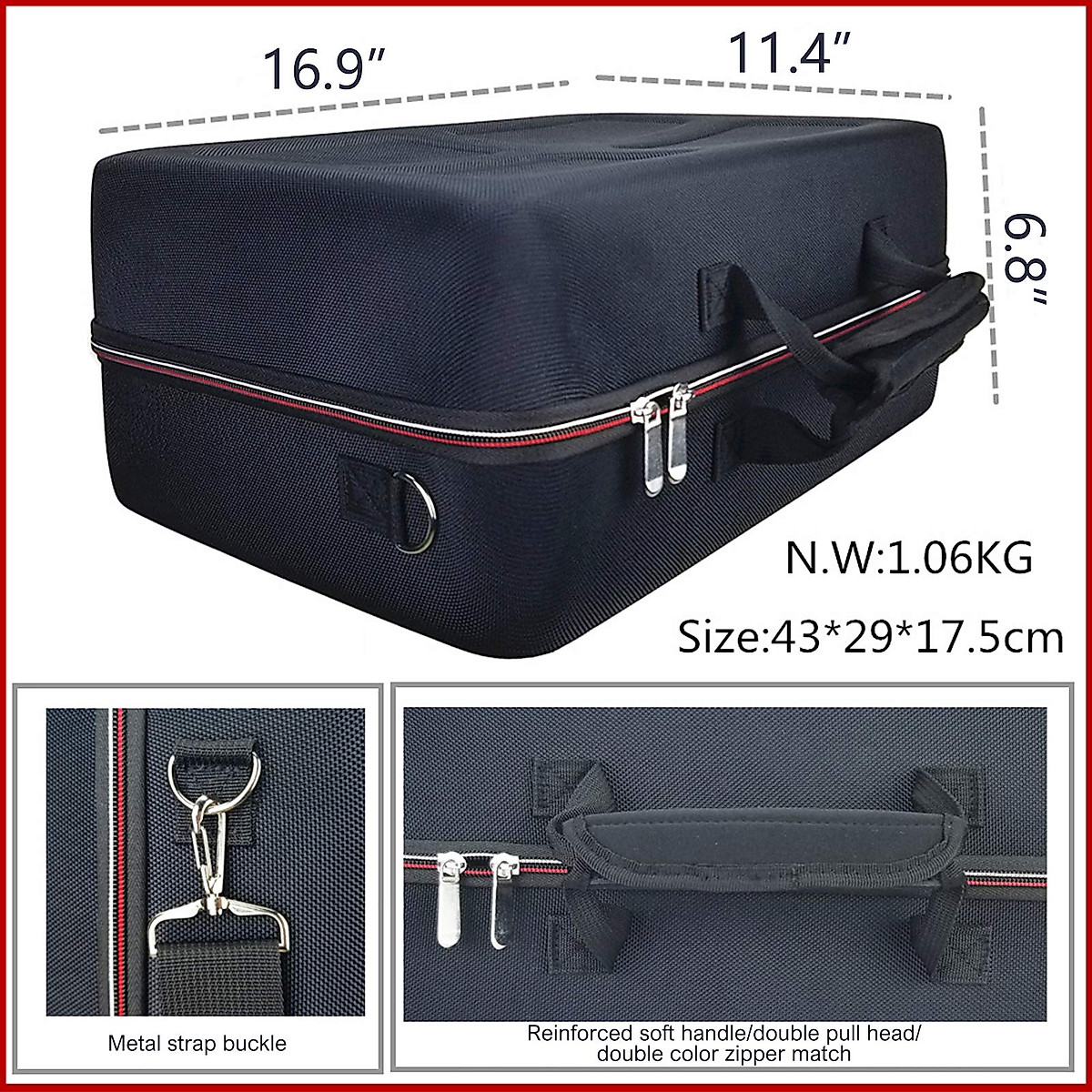 Storage Carry Case Bag for PS5 Consoles Controller Cable Travel Bag, Large Capacity PS5 Bag Shoulder Handbag, Waterproof Portable for Playstation Controller, PS5 Games, Gaming Headset, and Gaming Accessories (Black)