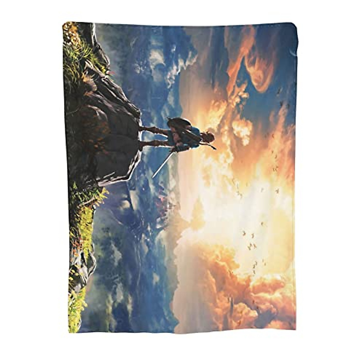 Game Anime Mountain Castle Throw Blanket Flannel Fleece Blanket Soft Cozy Air Conditioning Blankets for Bed Sofa Couch Camping 50"x40"