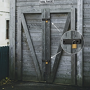 SANKINS 7-1/2" Heavy Duty Door Lock Hasp Latch, 1/8" Thicker Iron Gate Hasp Latches Safety Packlock Clasp Locking with Lengthen Screws for Outdoor Doors, Gates, Shed, Drawers, Cabinets, Black