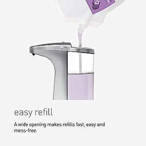 simplehuman 8 oz. Touch-Free Sensor Liquid Soap Pump Dispenser with Soap Sample, Brushed Nickel