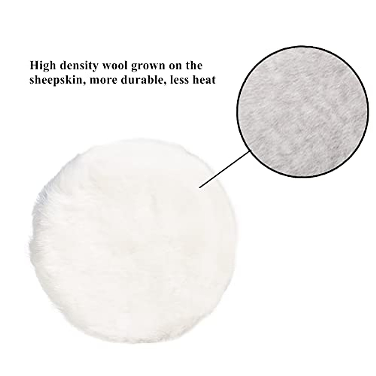 Sisha-A Wool Polishing Pads Set, 5 Inch Wool Pads with Backing Pad and Adapter, Sheepskin Wool Buffing Pads for Car Finishing, Wood Furniture, Glass and So On (7 Pieces Set)