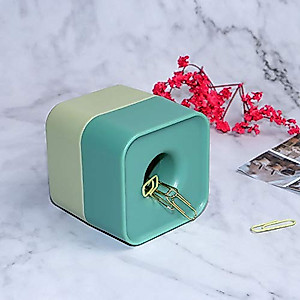 MultiBey Paper Clips Medium Paperclips Holder Built-in Magnetic Dispenser for Office Supplies Desk Organizer, 100 Clips per Box (Green)