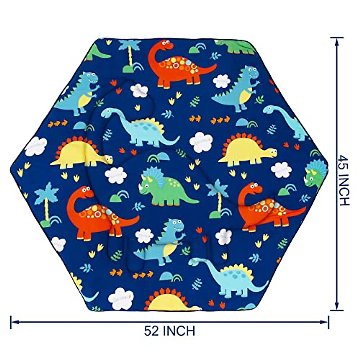 UOMNY Hexagon Playpen Mat Baby Play Mat Fits for Regalo Play Yard 48Inch and Hiccapop 53" PlayPod (52X45) 6 Pane Playard Pad Non Slip Playpen Mats for Babies and Toddlers