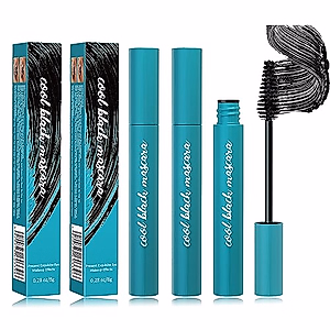 2 Pack New Thrive Liquid Mascara, Black Mascara for Natural Lengthening and Thickening Effect，Waterproof & Smudge-Proof Mascara, No Flaking/No Clumping