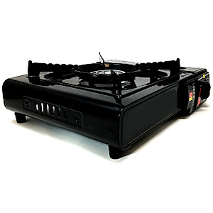 Portable Outdoor Camping Butane Gas Stove Full Stainless Steel Body with Electronic Ignition and Carrying Case