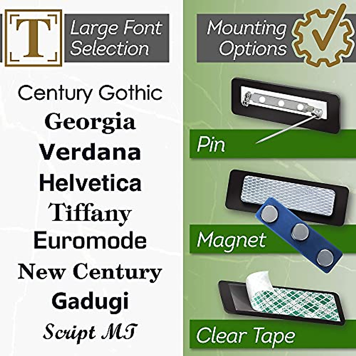 Name Tag, Magnetic Name Tags, Personalized Name Tags, 1" x 3", Durable Engravable Impact Acrylic Material, Made in The USA by My Sign Center (Classic Rectangle)