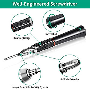 Nanch Precision Screwdriver Set,Premium Ergonomic Screwdriver with 55 High Strength Magnetic Screw Driver Bits for Computer Laptop Jewelers and other Small Electronics Repair.