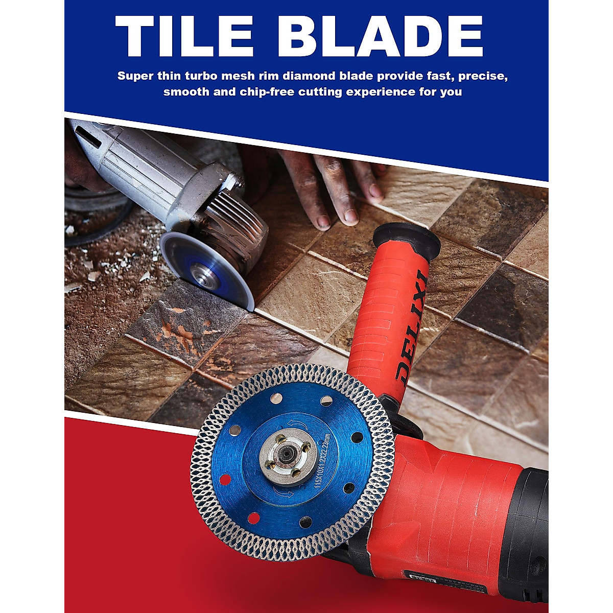 OSTEK 4.5 Inch Super Thin Diamond Tile Blade Porcelain Cutting Blade for Cutting Granite Marble Ceramics Porcelain tiles(4.5")