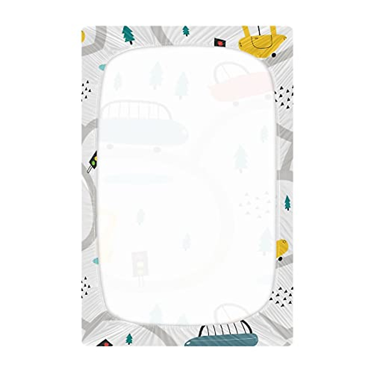 Cartoon Cars Road Crib Sheets for Baby Soft and Breathable Baby Crib Sheets Machine Washable Fitted Crib Sheet for Kid Boy Girl