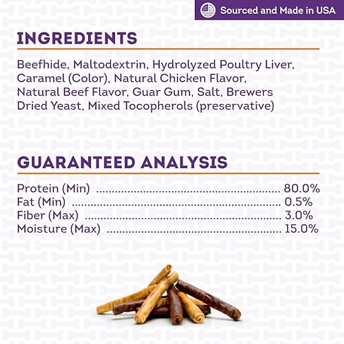 Treatly USA Beefhide Rolls 8-9" Dog Chew Treats - Chicken & Beef Flavor, 10 Count/1 Pack