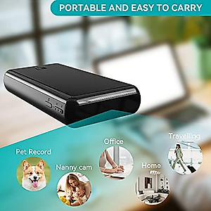 NAZARR Hidden Spy Camera Power Bank with 120° Viewing Angle, Portable Nanny Cam Secret Security Cameras, Camaras Espias Ocultas HD 2K(2560×1440),64GB,10000mA,Night Vision, Motion Activated(No WiFi) 