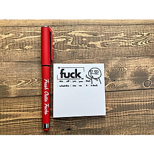 BOSONS Fresh Outta Fucks Pad And Pen, Fun Black Gel Pen With Notepad, Humorous Notepad And Pen Set, Playful Desk Accessories (Red,2pcs)