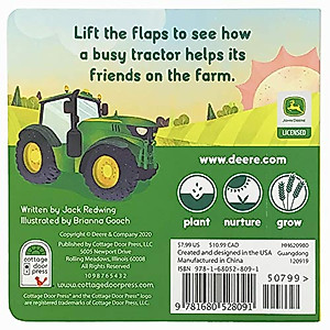 John Deere Kids Farm Friends Lift-a-Flap Board Book - Busy Tractor Helps Its Friends on the Farm