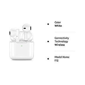 Wireless Earbuds Bluetooth Headphones IPX7 Waterproof Bluetooth Earbuds 30H Playtime Headset with Charging Case Wireless Bluetooth Earphones with Mic for iPhone/Samsung/Android (White)
