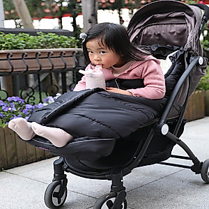 Cozy Baby Sleeping Bag Adaptable for Most Style Strollers,Comfortable Warm Coral Lining, Practical Design of Toddler Stroller Footmuff