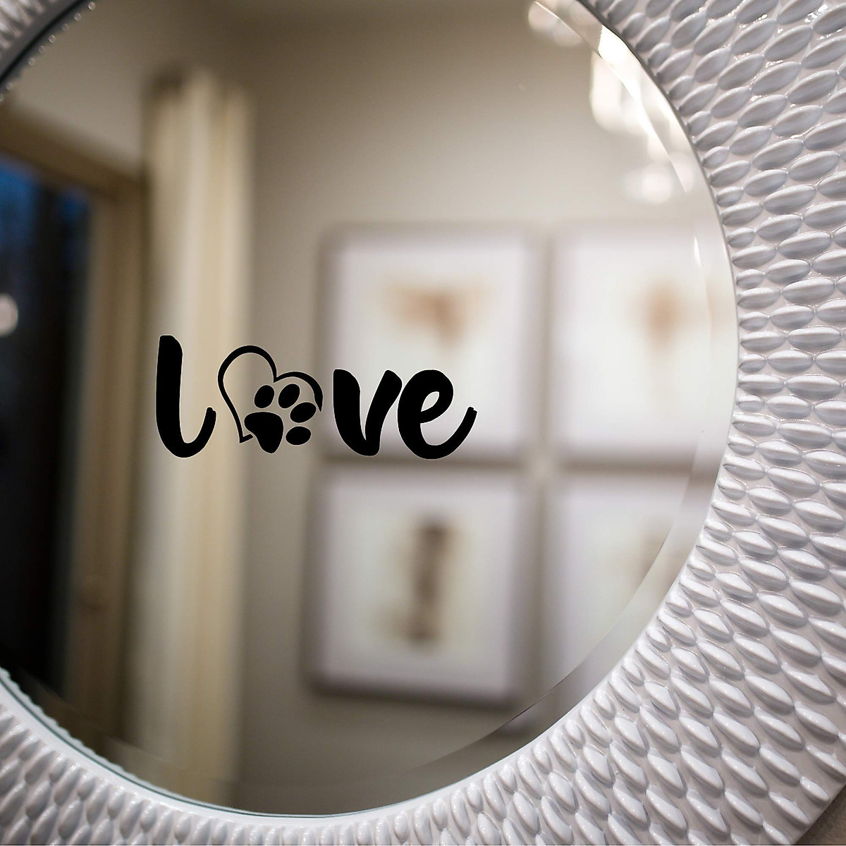 Paw Love Black Paw Dog Room Decor Decals (4x11 inch pet Decal) Dog Wall Decor Vinyl Paw Print Sticker Animal Footprint Wall Art Decoration