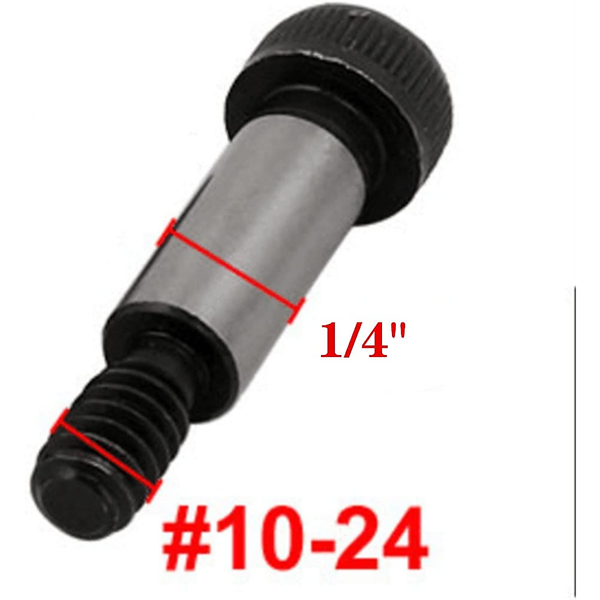 Sydien 6Pcs Alloy Steel Shoulder Bolt #10-24 UNC Thread Shoulder Dia 1/4" Shoulder Length 5/8"