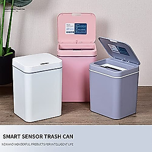 Xuanmo Automatic Sensing Trash Can, Smart Waterproof Non-Contact Motion Sensor Dustbin 16 Liters Waste Bin with Lid, Suitable for Kitchen, Living Room, Bathroom, Office, Bedroom (Color : Pink)