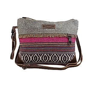 Myra Bag Laced Small & Cross-Body Bag Upcycled Cotton & Hair Leather S-2920