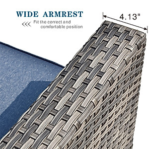 XIZZI Patio Furniture Outdoor Sectional Sofa 7 Piece All Weather PE Rattan Wicker Conversation Sets with Coffee Table for Backyard Deck Garden,Denim Blue