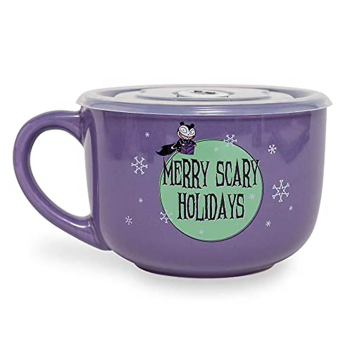 Disney The Nightmare Before Christmas "Merry Scary" Ceramic Soup Mug With Lid