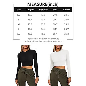 Trendy Queen Long Sleeve Shirt Women Ribbed Basic Cute Cropped Tight Slim Fitted Shirts Fall Fashion Y2k Crop Tops Teen Girls 2023 Trendy Black