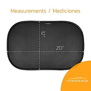 CARAMAZ Car Window Shade for Baby with Certified UV-Protection 2 Pack - 20"x12"
