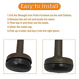 APPLIANCEMATES 1-1/2" Wrought Iron Patio Furniture Feet Glides,32 Pcs Plastic Outdoor Patio Furniture Feet Protectors Protecting Floor Surfaces from Scratches(Black)